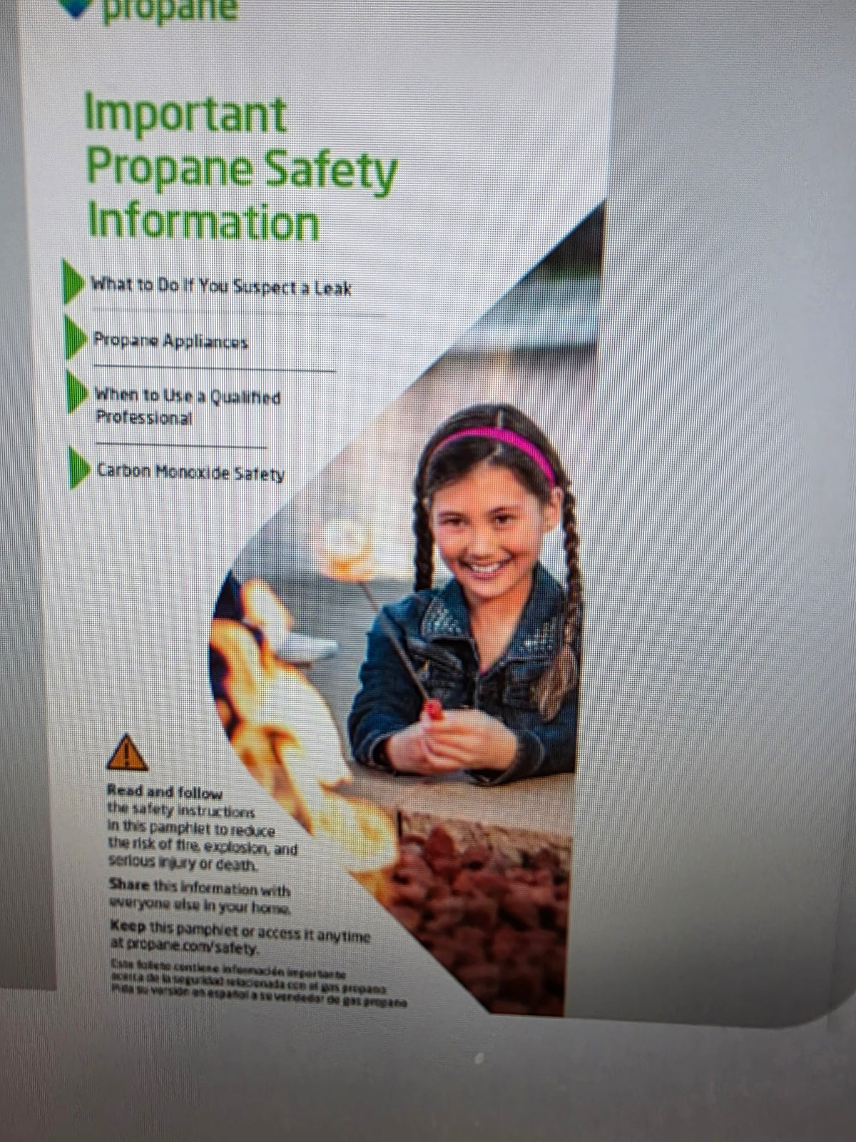 IMPORTANT PROPANE SAFETY INFORMATION FOR YOU AND YOUR FAMILY[125/pk] — PSC