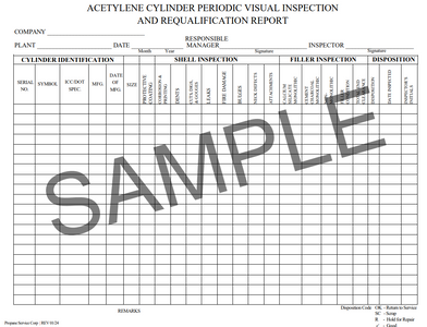 ACETYLENE CYLINDER PERIODIC VISUAL INSPECTION AND REQUALIFICATION REPO ...