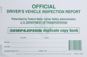 DRIVER'S VEHICLE INSPECTION REPORT BOOK (SIMPLIFIED) — PSC