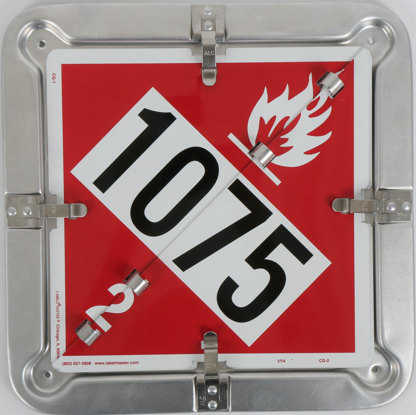 METAL FLIP PLACARD 1075 & 1203 — PSC