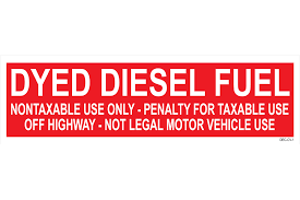 DYED DIESEL FUEL NONTAXABLE USE ONLY DECAL — PSC