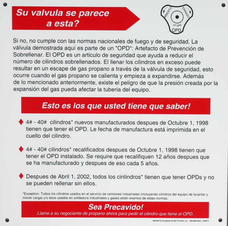 OPD CUSTOMER ALERT SIGN — PSC