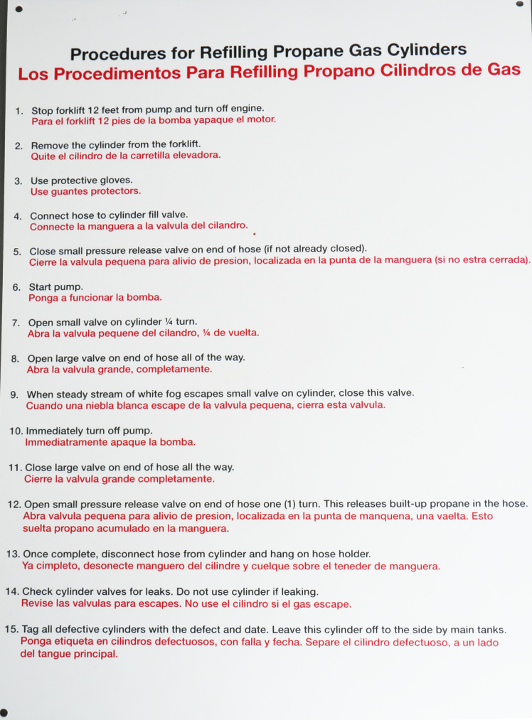 Propane Compliance Signs — PSC